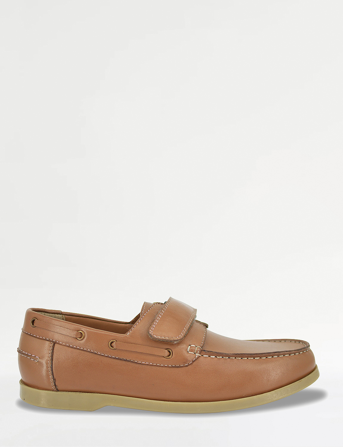 Pegasus Wide Fit Leather Touch Fasten Boat Shoe | Chums